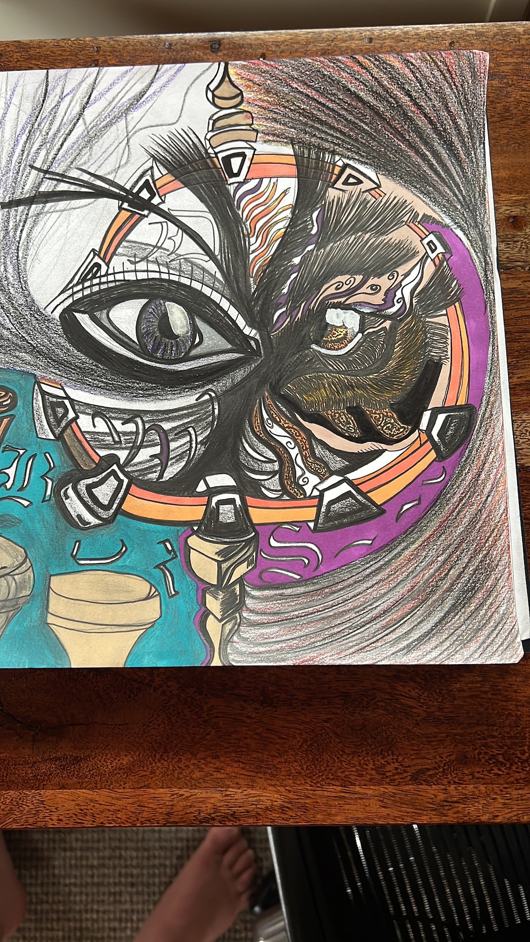 Original Pencil Drawing by Myself the Split Between Two Animals Im a ...