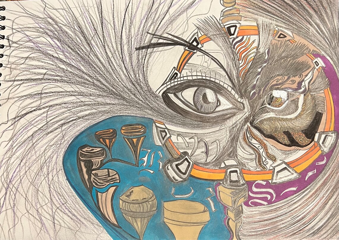 Original Pencil Drawing by Myself the Split Between Two Animals Im a ...