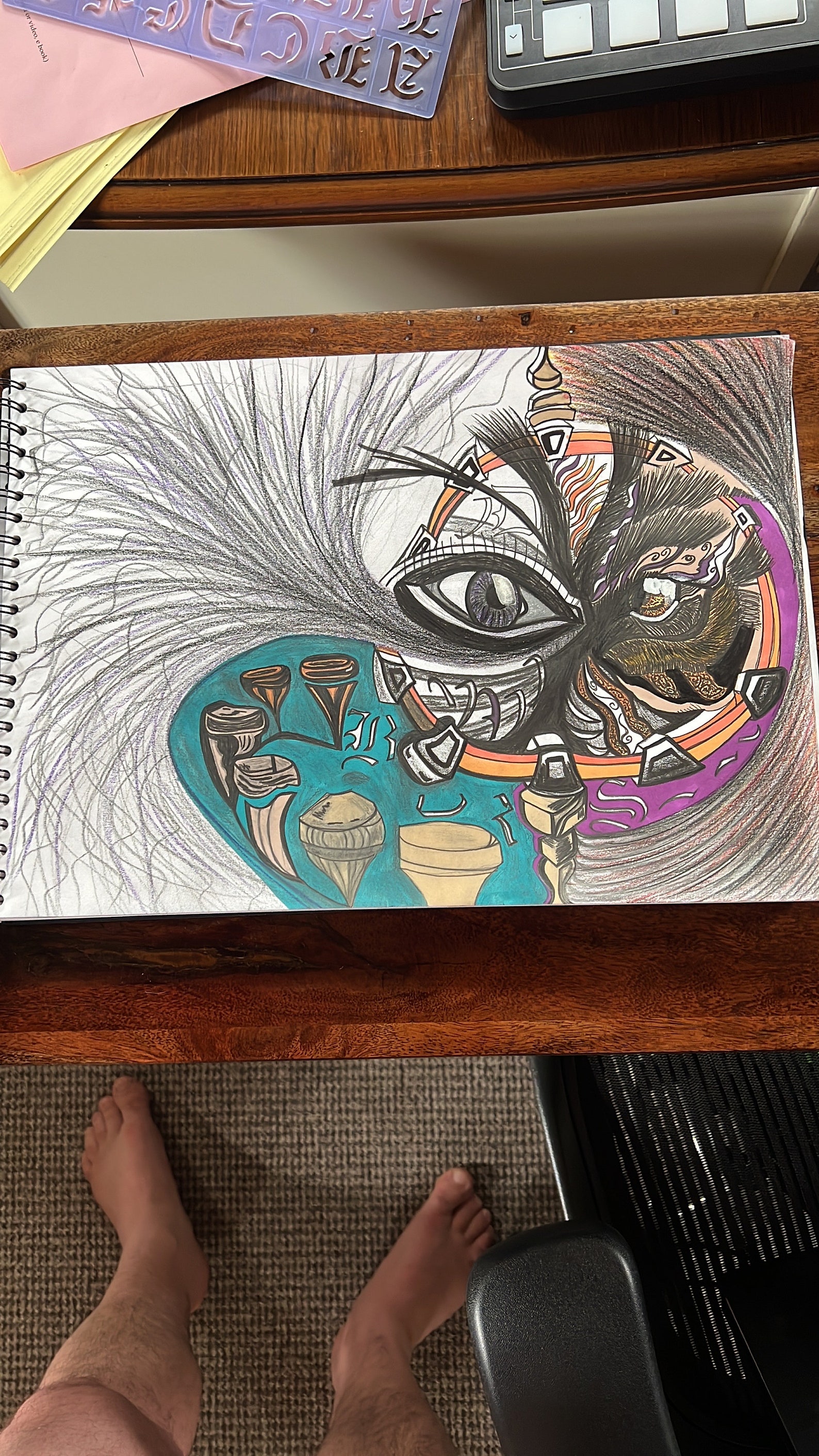 Original Pencil Drawing by Myself the Split Between Two Animals Im a ...