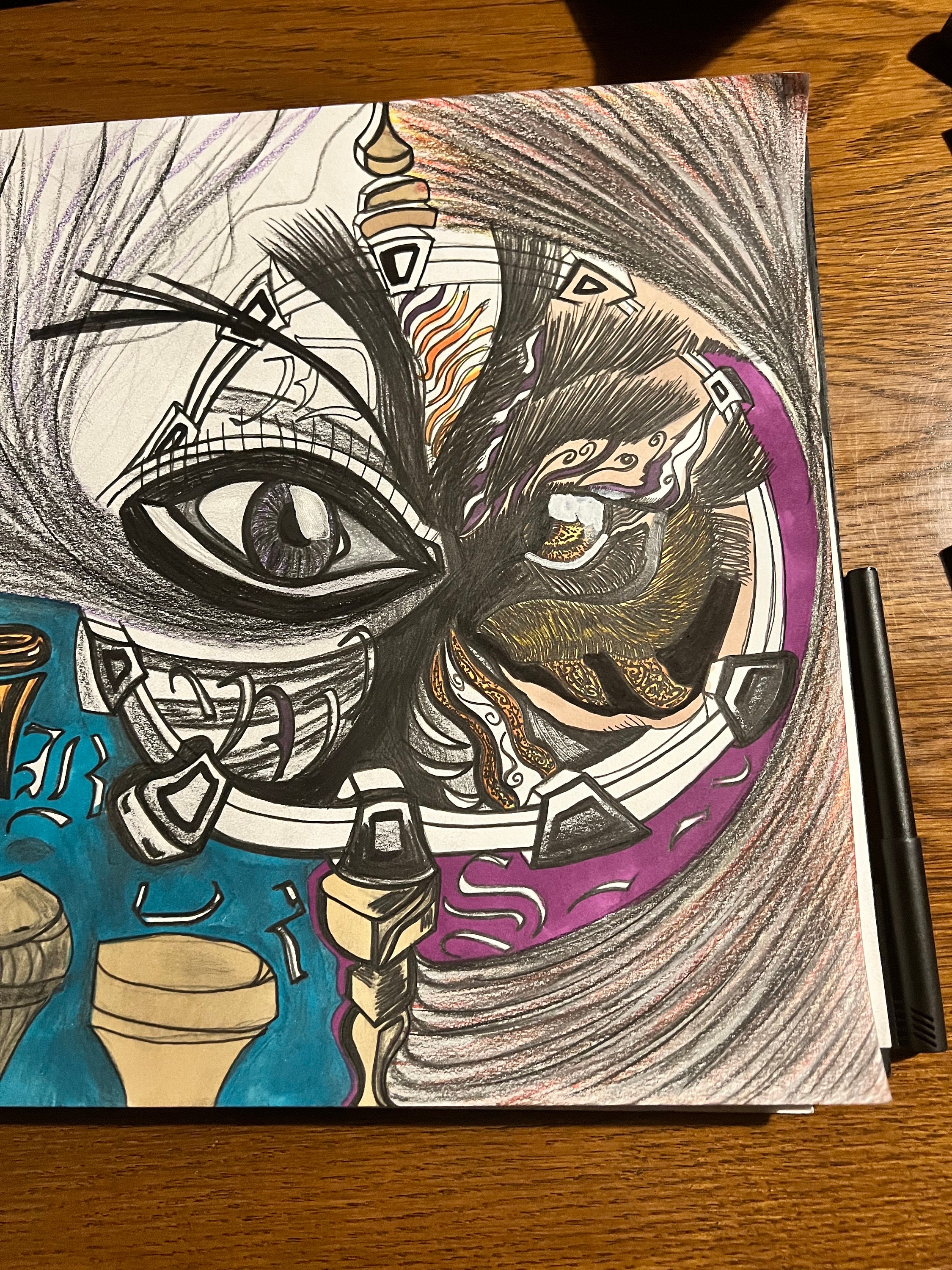 Original Pencil Drawing by Myself the Split Between Two Animals Im a ...