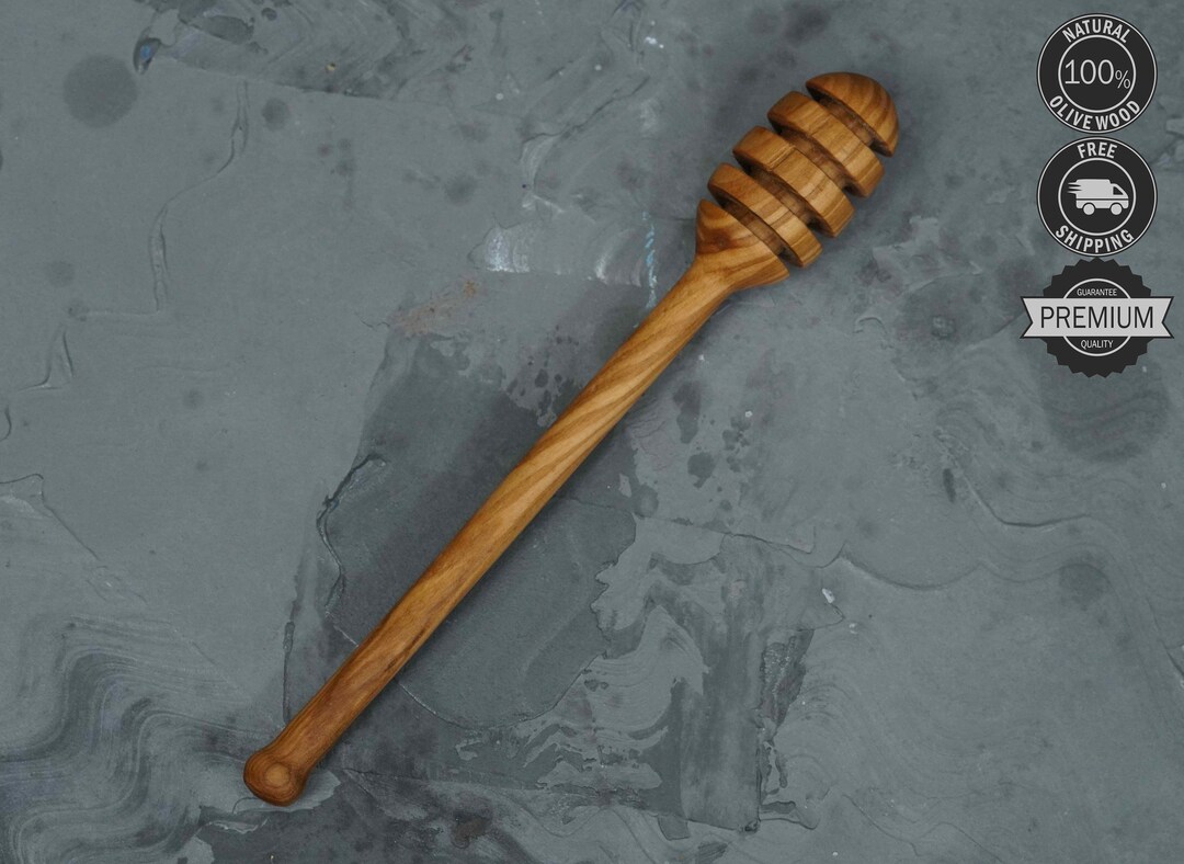 Olive Wood Honey Dipper, Wood Honey Dipper, Honey Spoons Stick ...