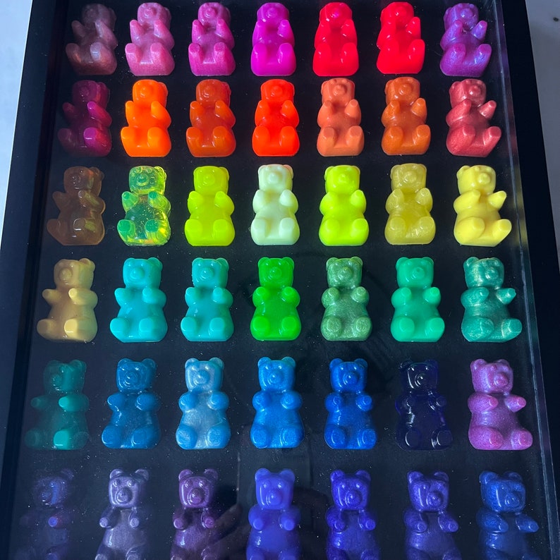 Resin Gummy Bear Wall Art, Gummy Bear Shadow Box, Pop Art, Home Decor ...