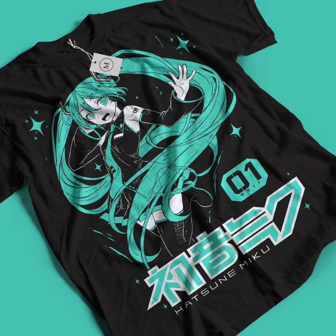 Hatsune Miku T-shirt Anime Girl Kawaii Project Diva Vocaloid Shirt ...
