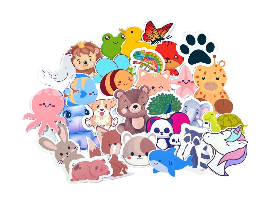 28 Pack Cute Animal Stickers, Waterproof Matte Nursery Decor - Etsy