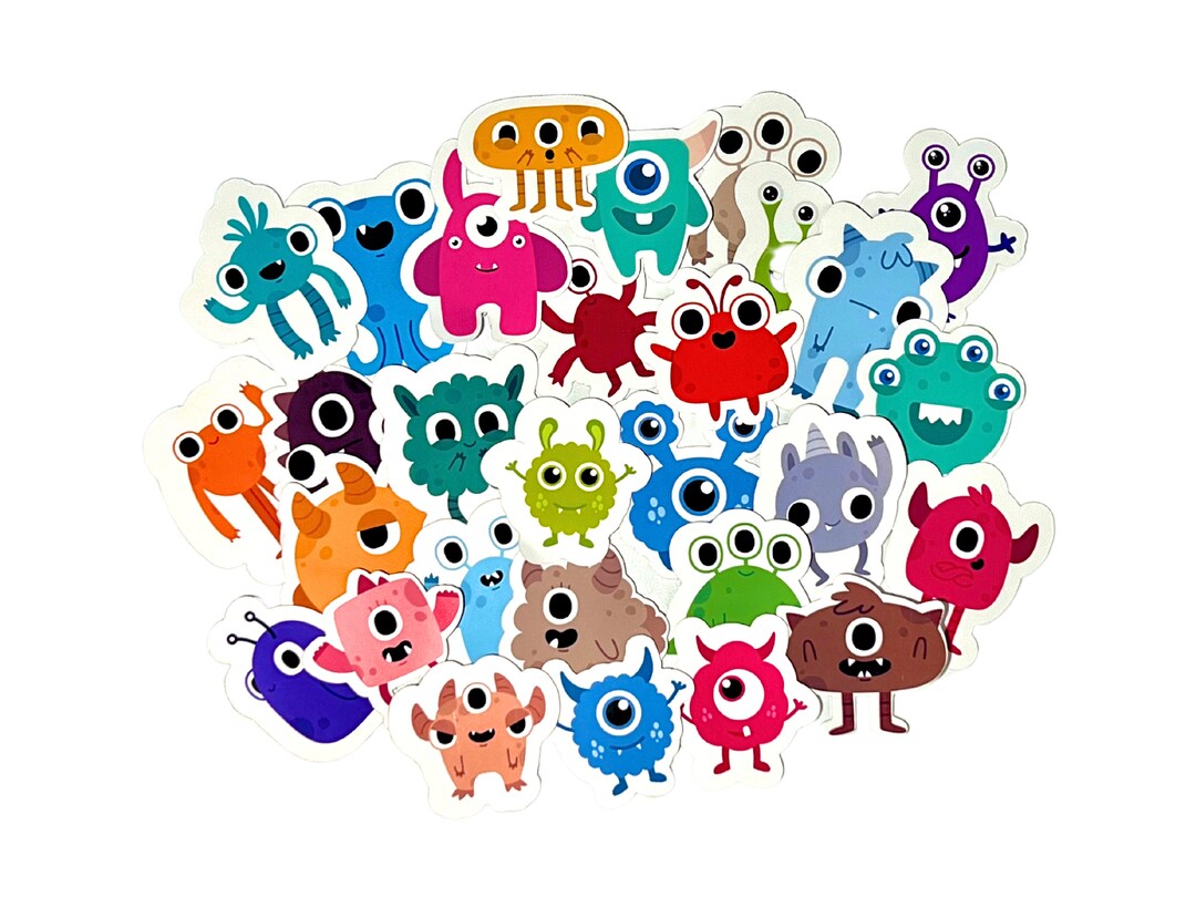 29 Pack Vinyl Halloween Monster Stickers, Kids Gift, Laptops ...