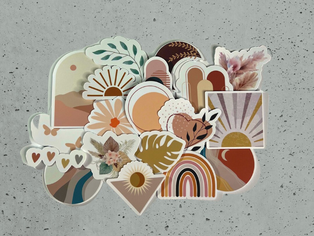 19 Pack Vinyl Boho Art Stickers, Matte Finish, Laptops, Scrapbooking ...