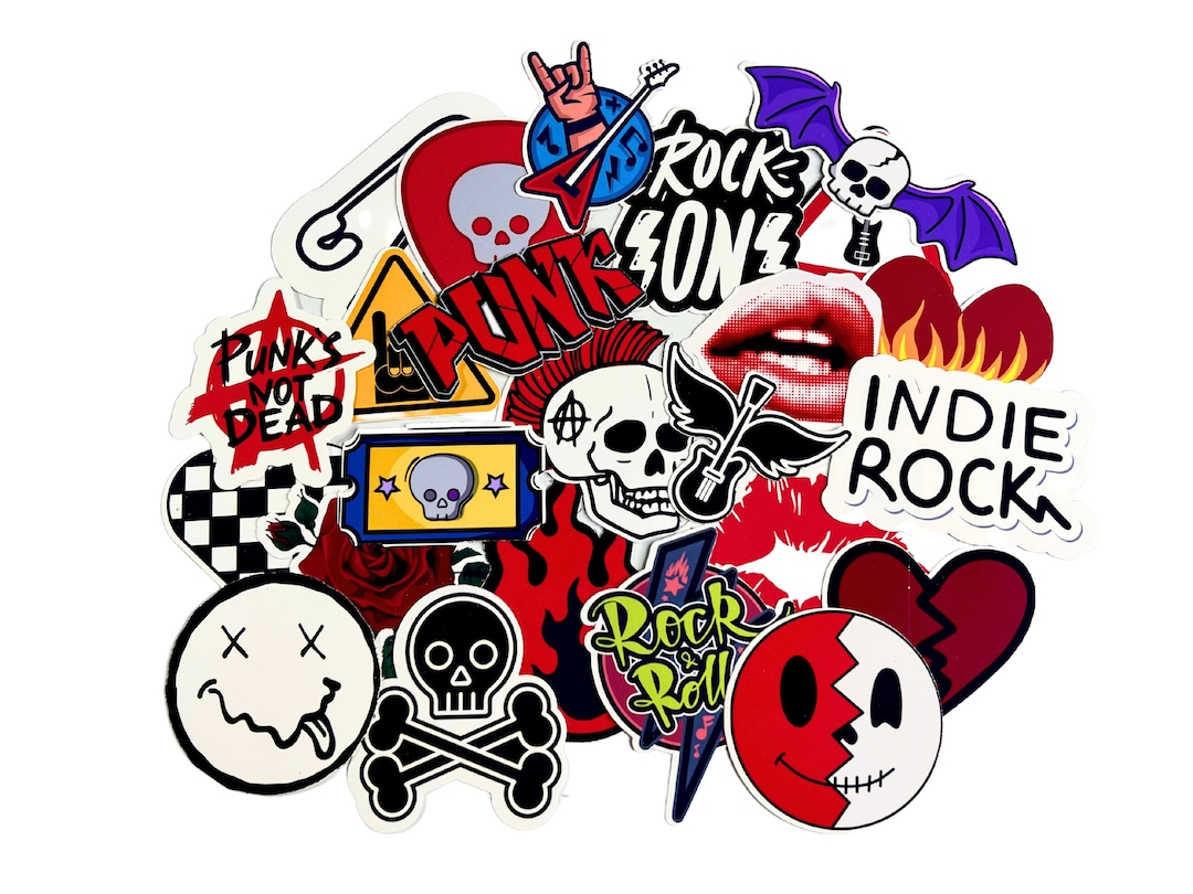 24 Pack Vinyl Rock Music Stickers, Random Pack, Matte Finish, Laptops ...