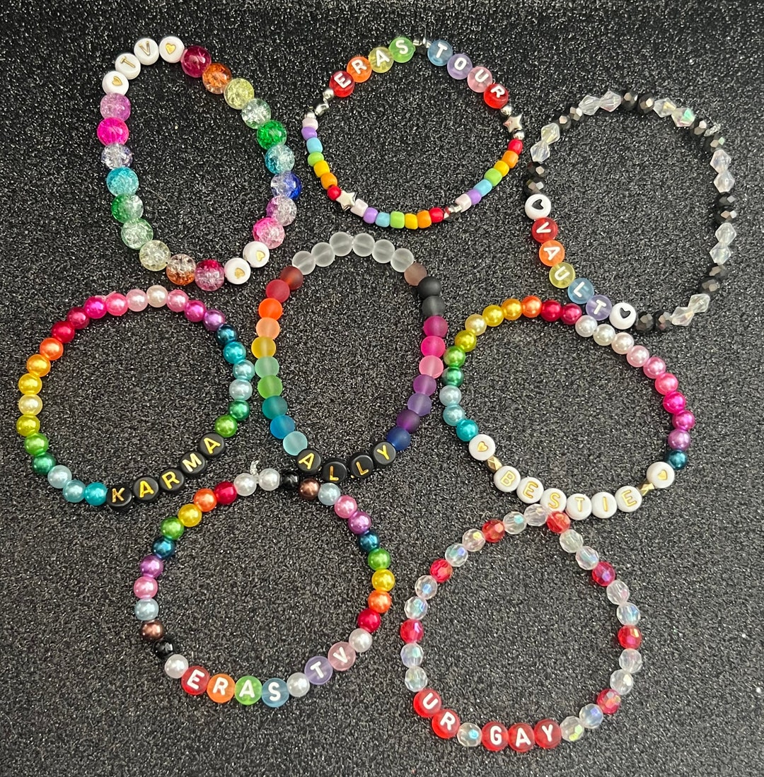 Swiftie PRIDE Rainbow Friendship Bracelet Set of 8- Eras Inspired ...