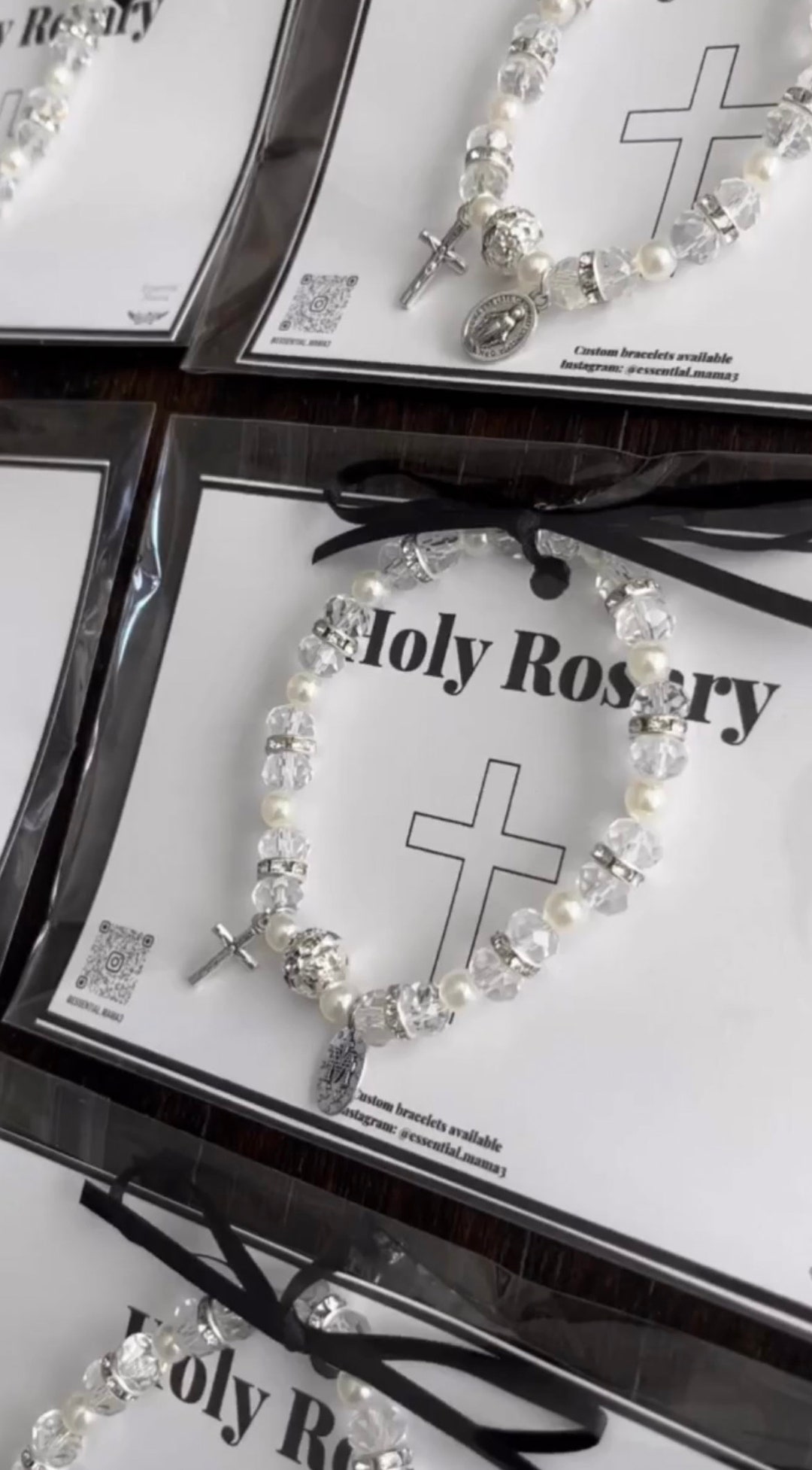 Holy Rosary Beaded Bracelet ~ Faith ~ Prayer ~ Dangling Cross Charm ...