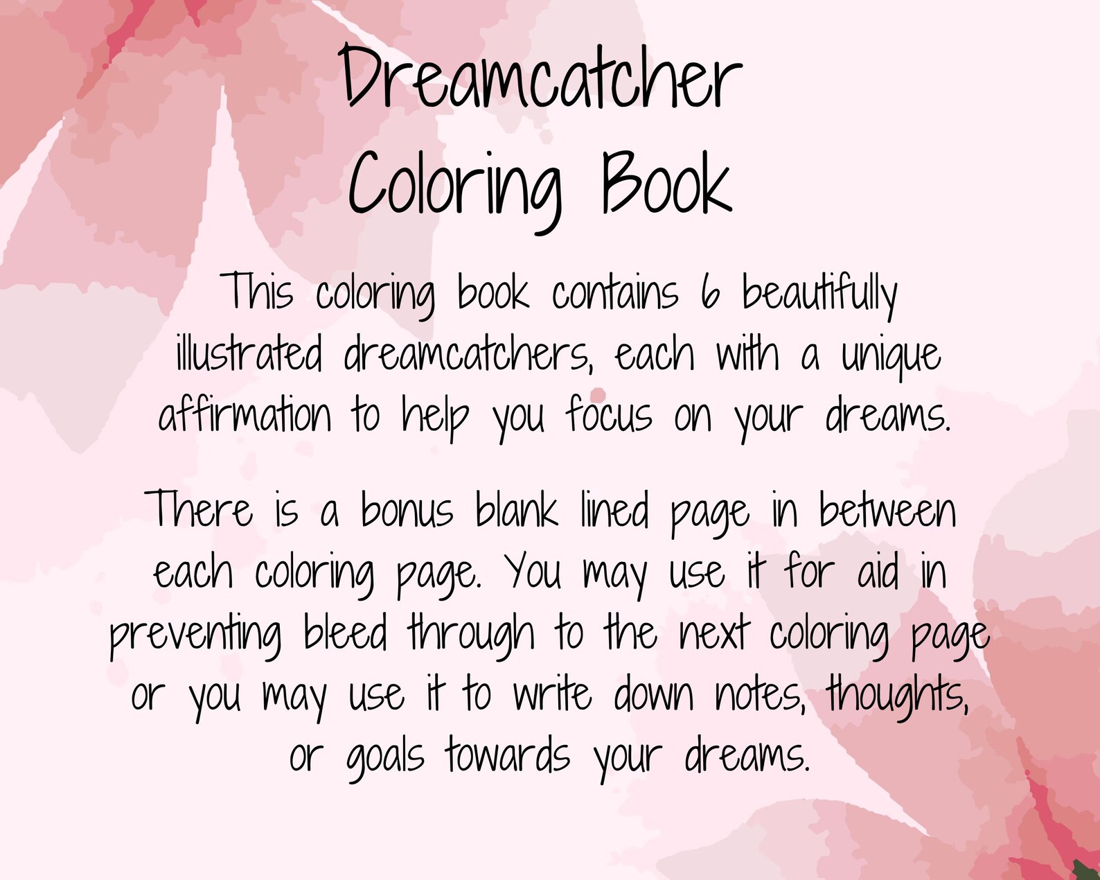 Dreamcatcher Affirmation Coloring Book Self Care Optimism Printable ...