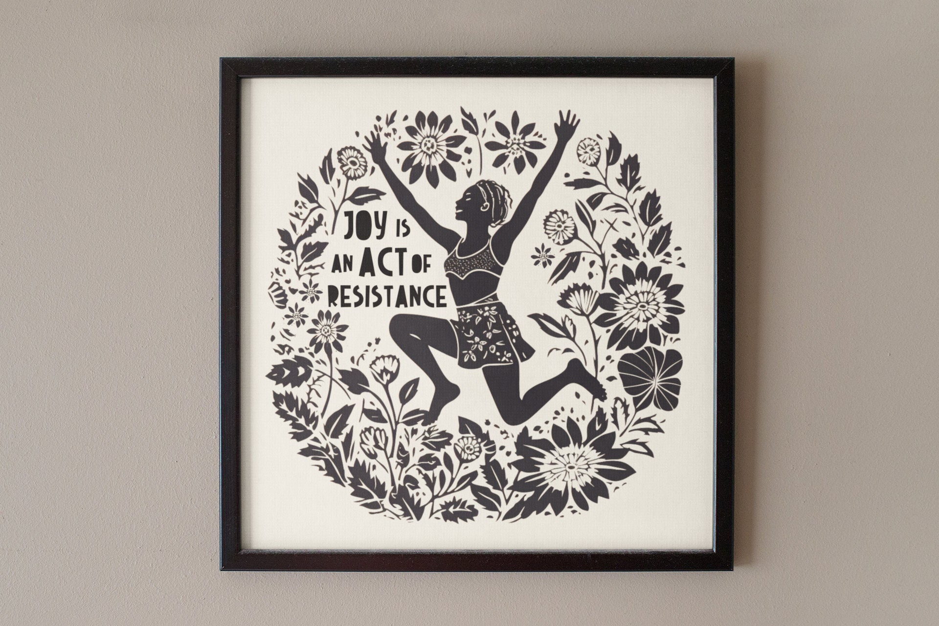 Joy is an Act of Resistance Lino Style Illusration Print - Etsy