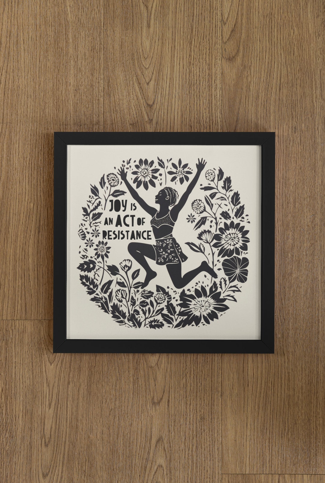 Joy is an Act of Resistance, Lino Style Illustration Print, Activism ...