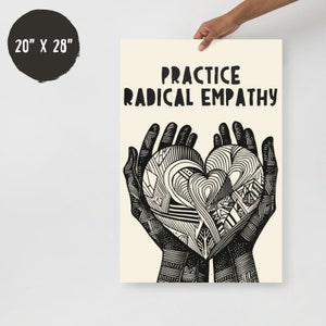 Practice Radical Empathy, Lino Style Illustration, Block Style Print ...