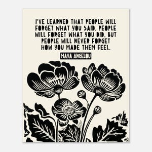 How You Made Them Feel, Maya Angelou, Maya Angelou Print, Wall Art ...
