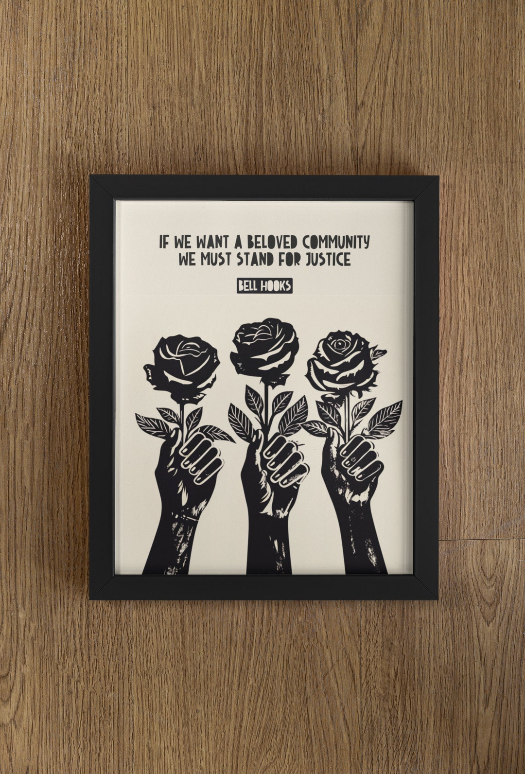 Beloved Community, Bell Hooks Quote, Lino Style Illustration, Social ...