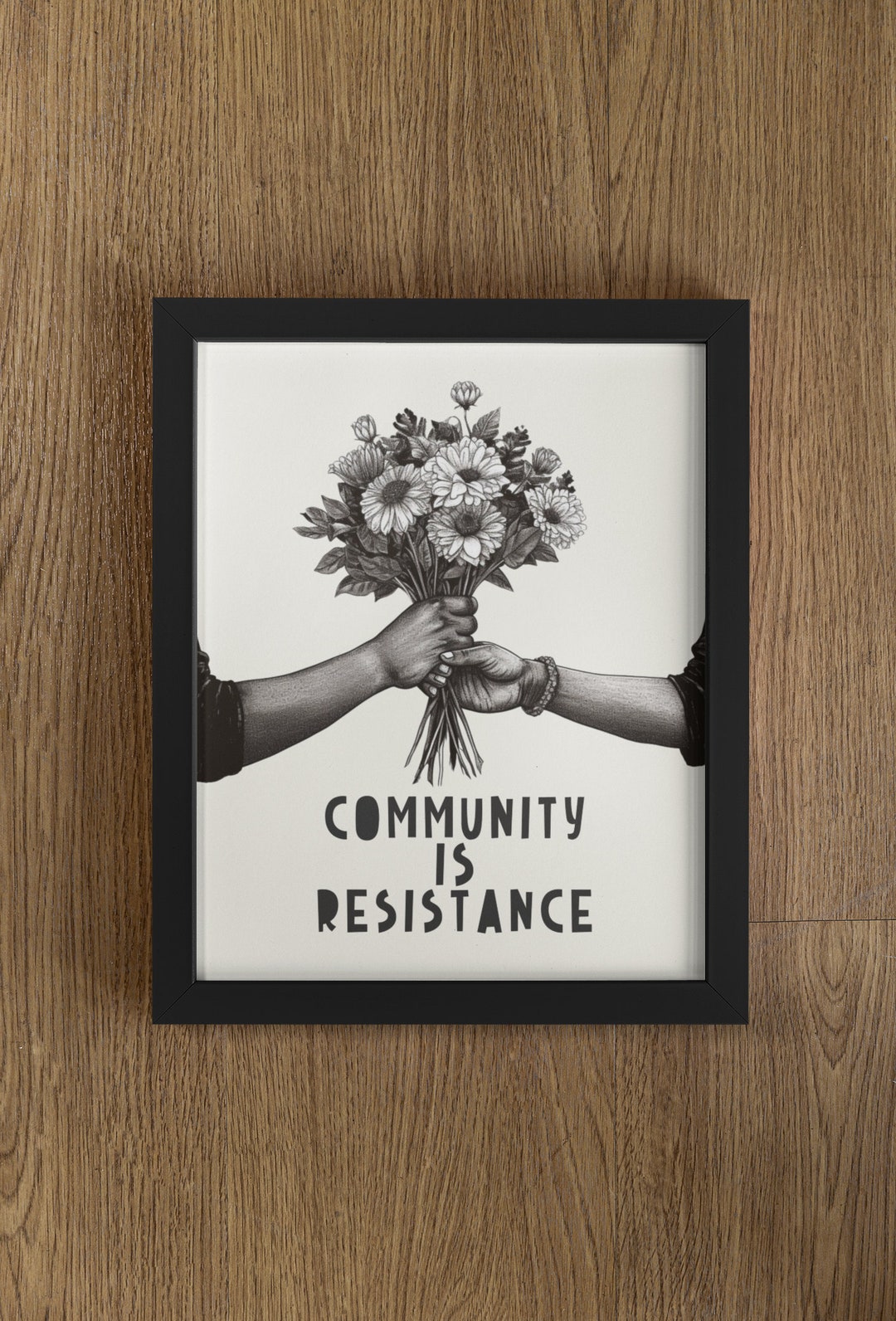 Community is Resistance, Lino Style Illustration Print, Block Style ...
