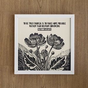 To Be Truly Radical Quote, Raymond Williams, Lino Style Illustration ...