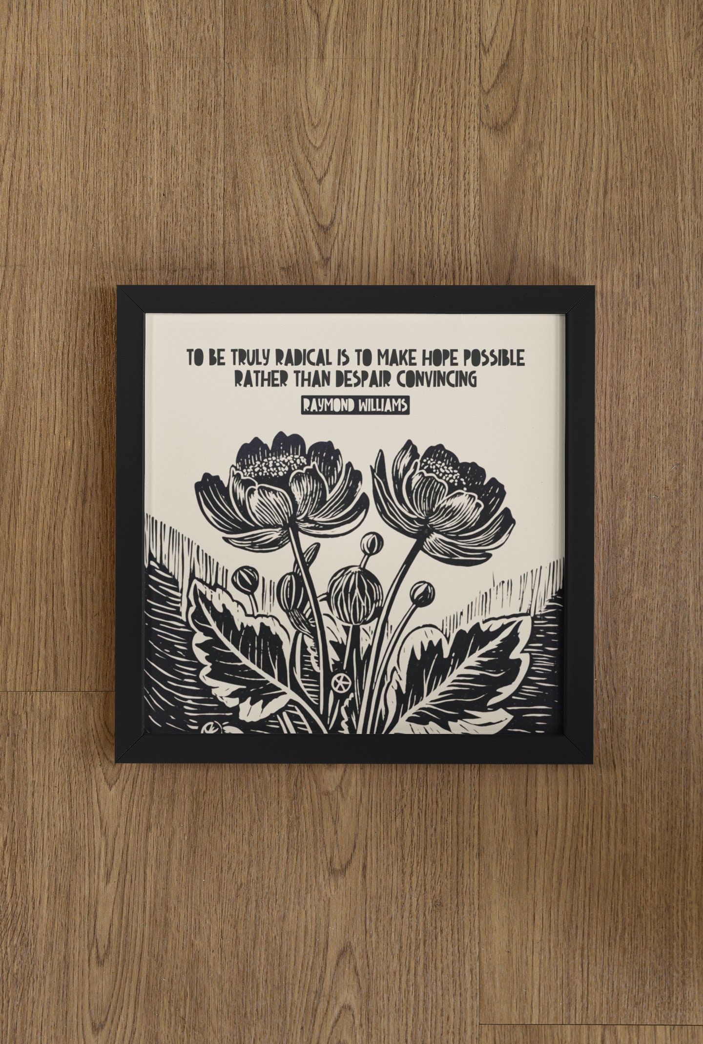 To Be Truly Radical Quote, Raymond Williams, Lino Style Illustration ...