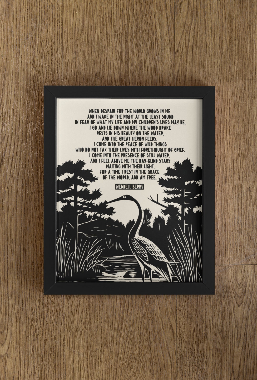 Wendell Berry the Peace of Wild Things, Wendell Berry Poem Print ...