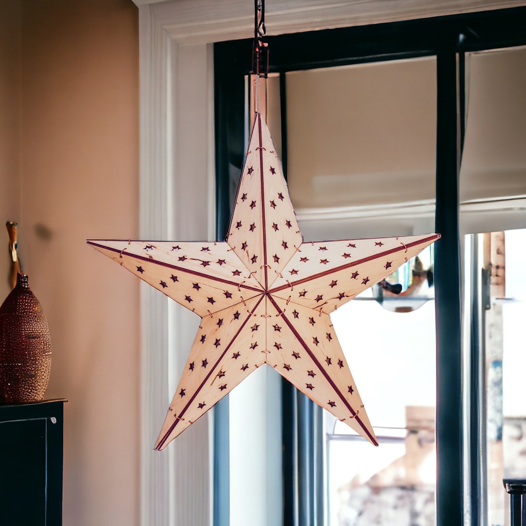 LED Lamp Star for Hanging With Timer and Batteries Indirect Lighting ...