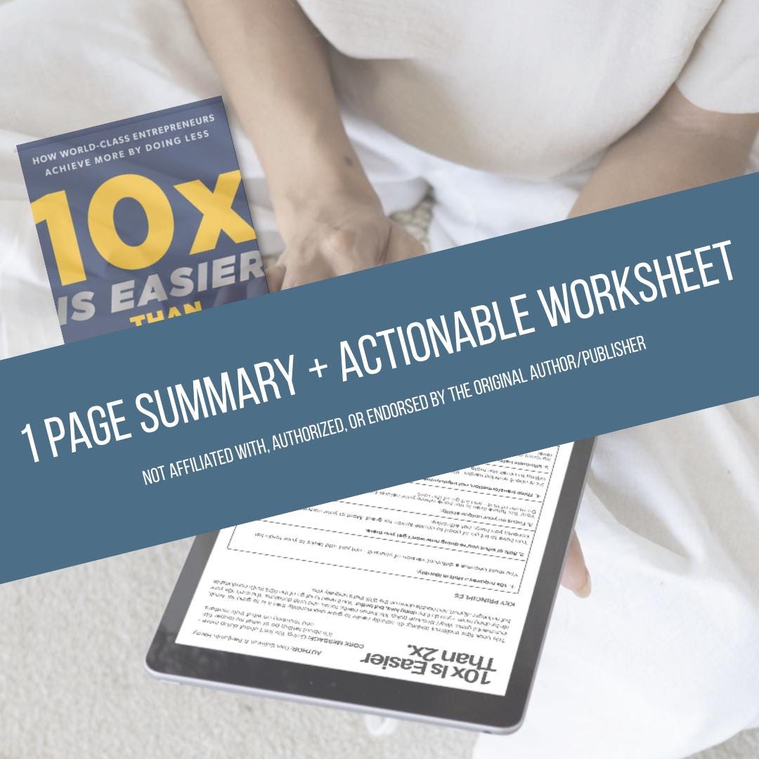 Reflective Summary + Practical Worksheet (inspired by ‘10X is Easier ...