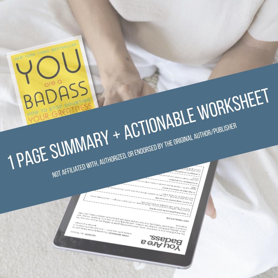 Reflective Summary + Practical Worksheet (inspired by 'you Are A Badass ...