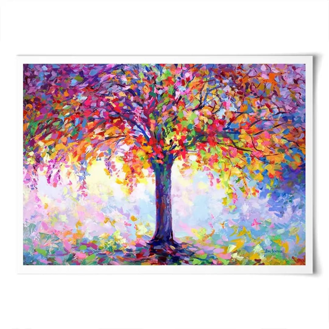 Tree of Happiness Art Print (leon Devenice), Colourful Nature Themed ...