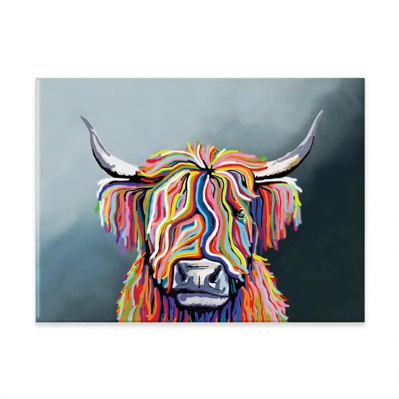 Highland Cow in Wood Frame - Etsy UK