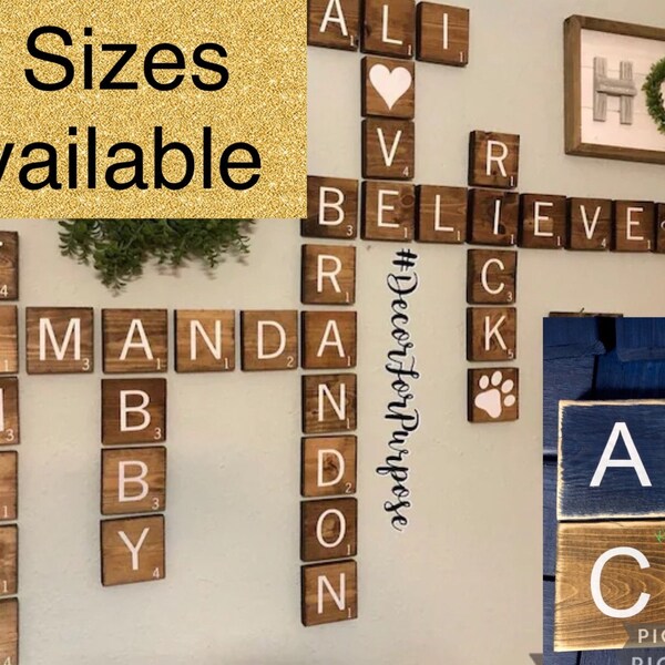 Scrabble Tiles Wall Art - Etsy