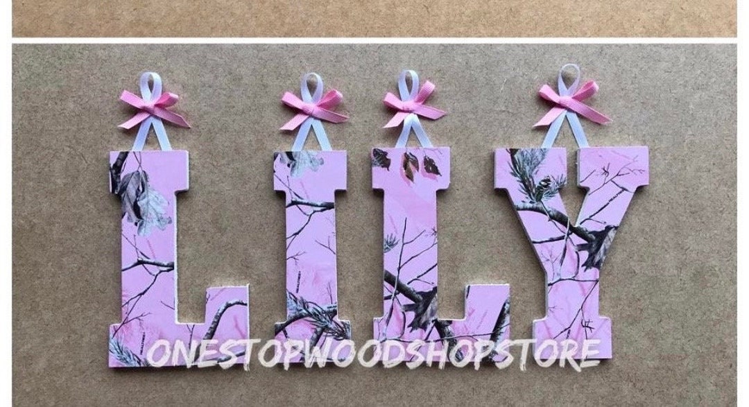Pink Realtree Ap Camo Wooden Nursery Letters, Camo Letters, Hunting ...