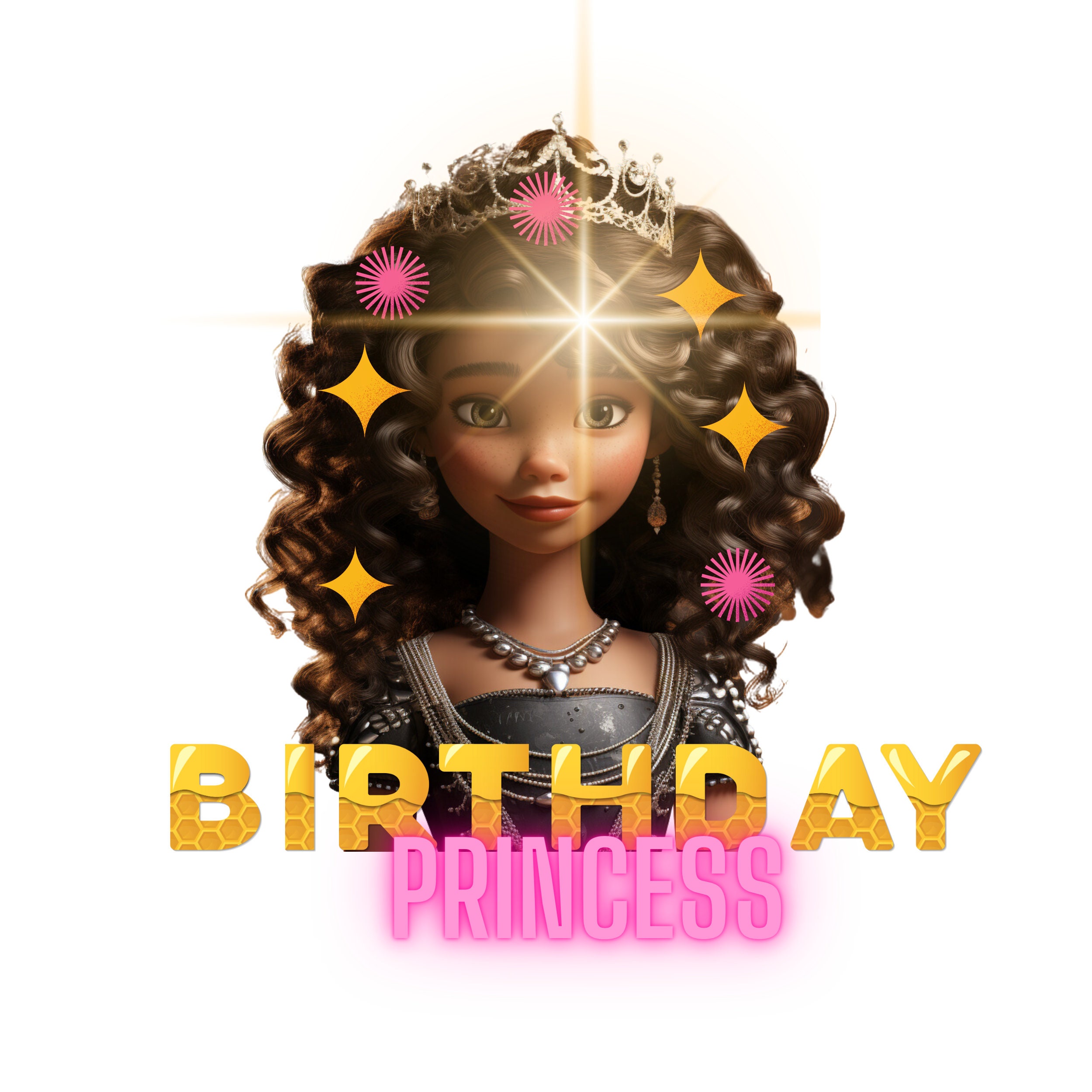Awesome Birthday Princess Peekaboo Afro Girl Png Sublimation Design ...