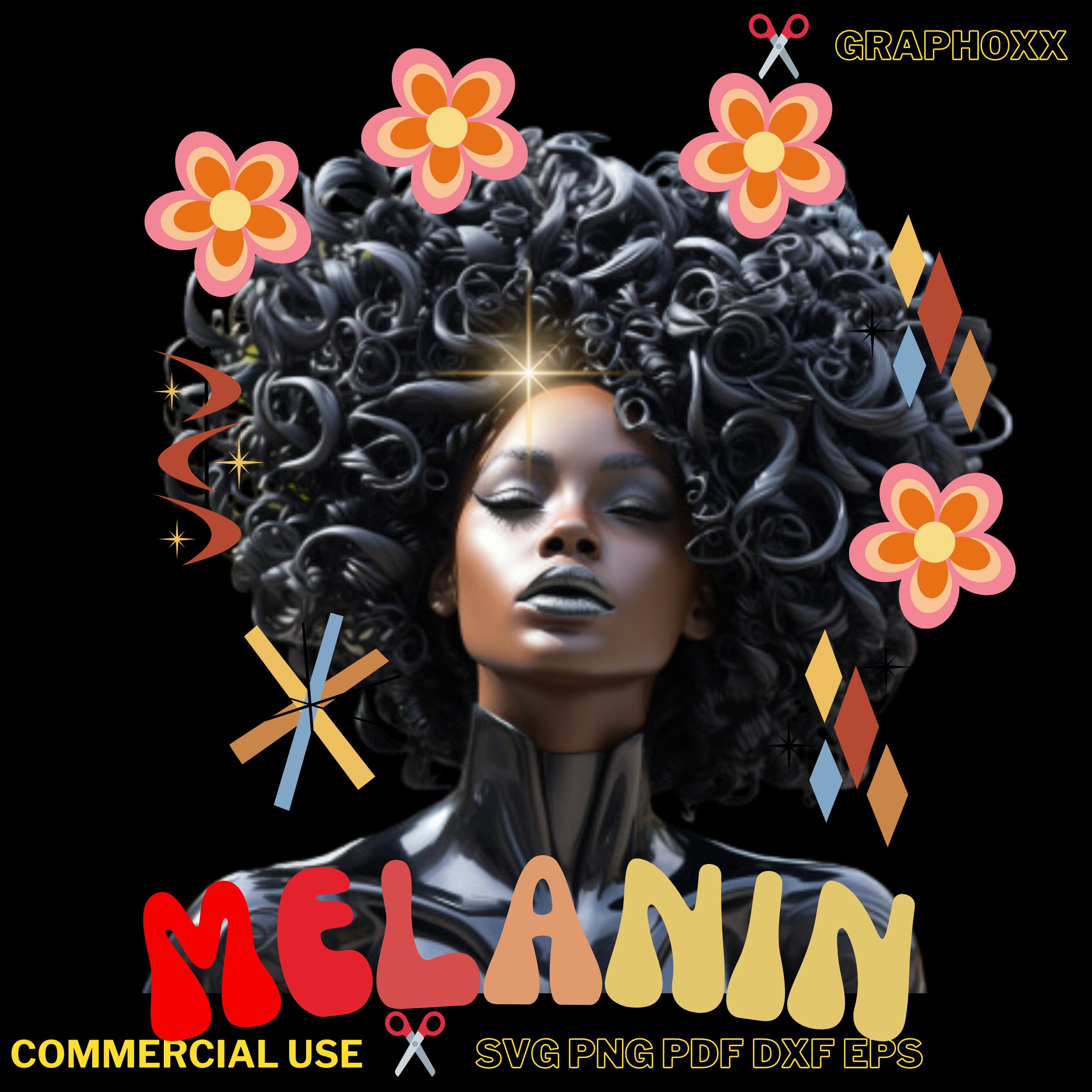 Queen Beautiful Black Woman Magic Melanin Black Woman PNG Afro - Etsy