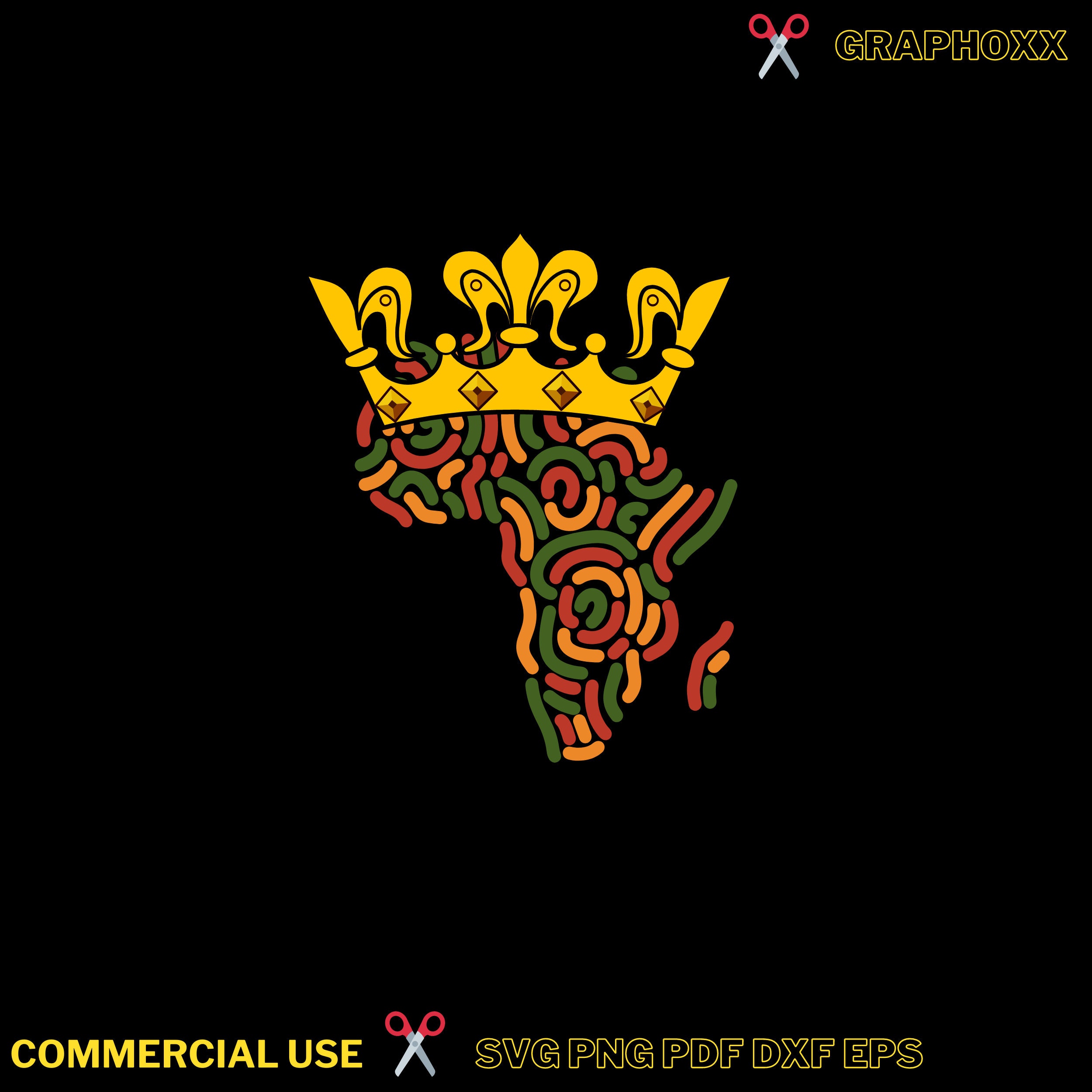 Africa With Crown SVG Africa Map Png Africa Png Black PNG - Etsy Canada