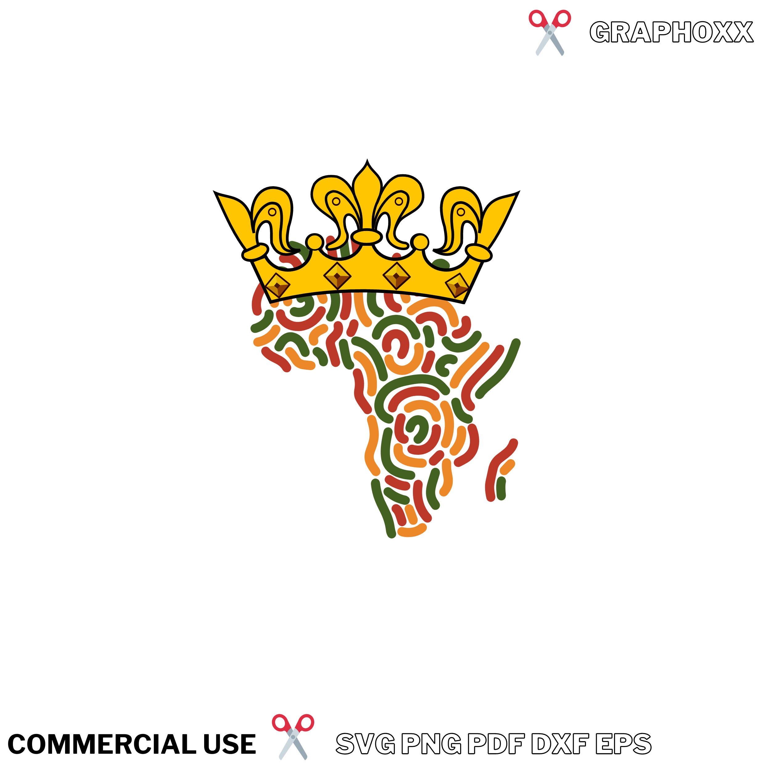 Africa With Crown SVG, Africa Map Png, Africa Png, Black PNG, Afro ...