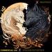 Yin Yang Symbol PNG Shown With Two Wolf Faces, in the Style of Dark ...
