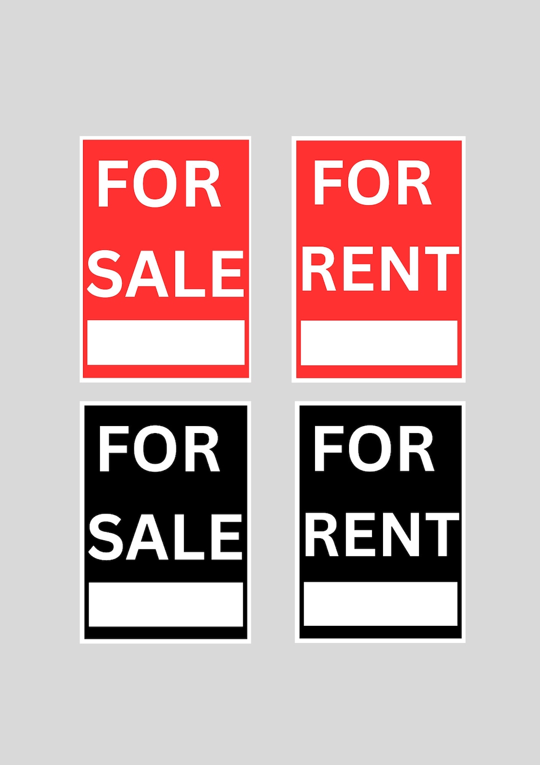 Printable for Sale or Rent Sign - US Letter and A4 Sizes, Instant ...