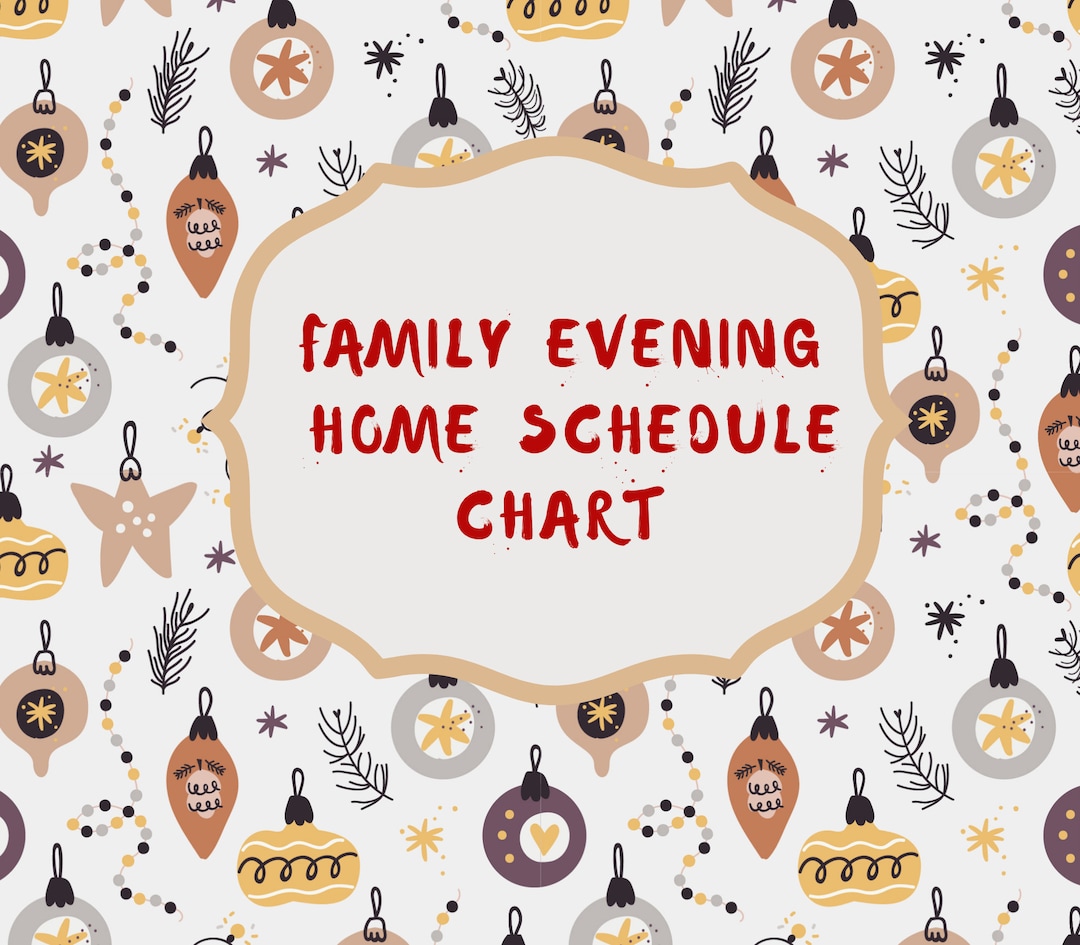 Family Home Evening Schedule Chart | FHE Schedule | Lesson Chart | FHE ...