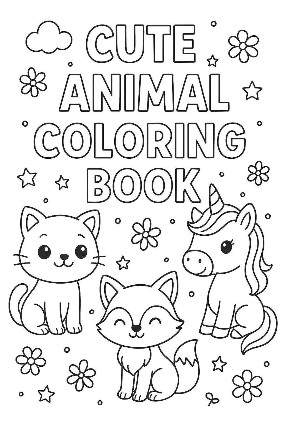 Cute Animal Coloring Book - Etsy