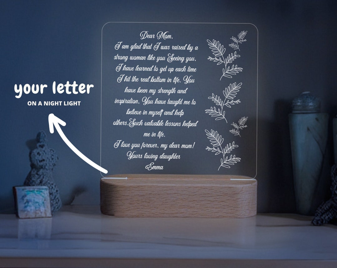 Handmade Gift for Mother's Day | Personalized Hand-written Letter Night ...