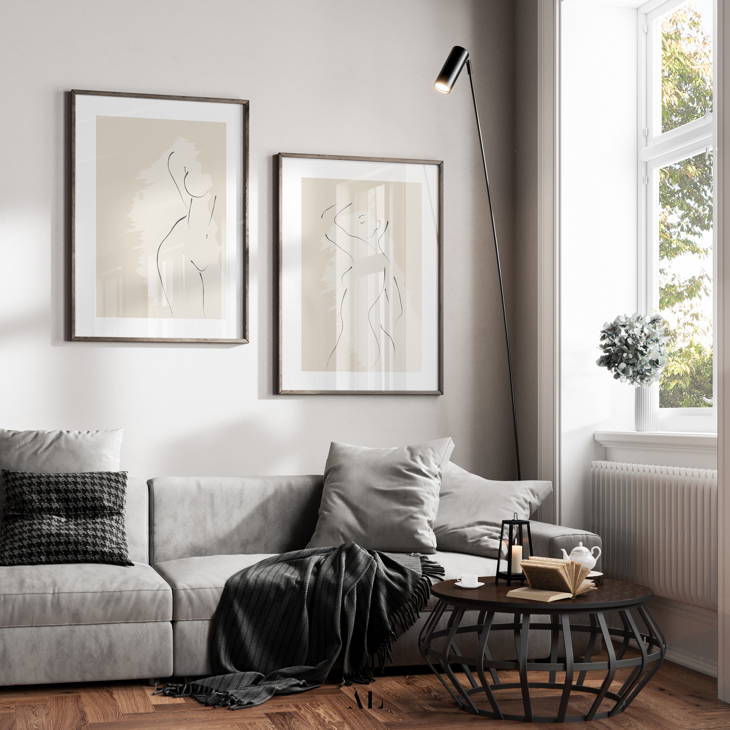 Set of 2 Women, Female Sketch, Female Body Wall Art, Minimal Woman ...