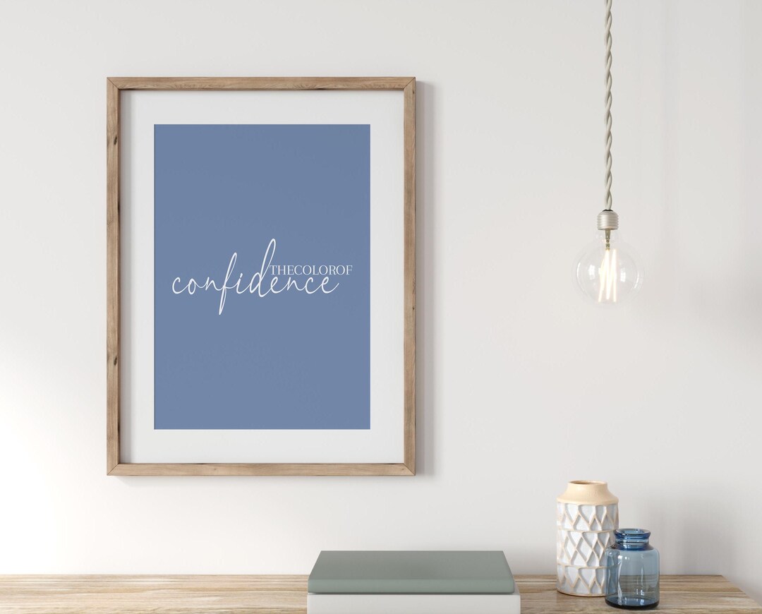 The Color of Confidence Printable Wall Art, Light Blue Color Block ...