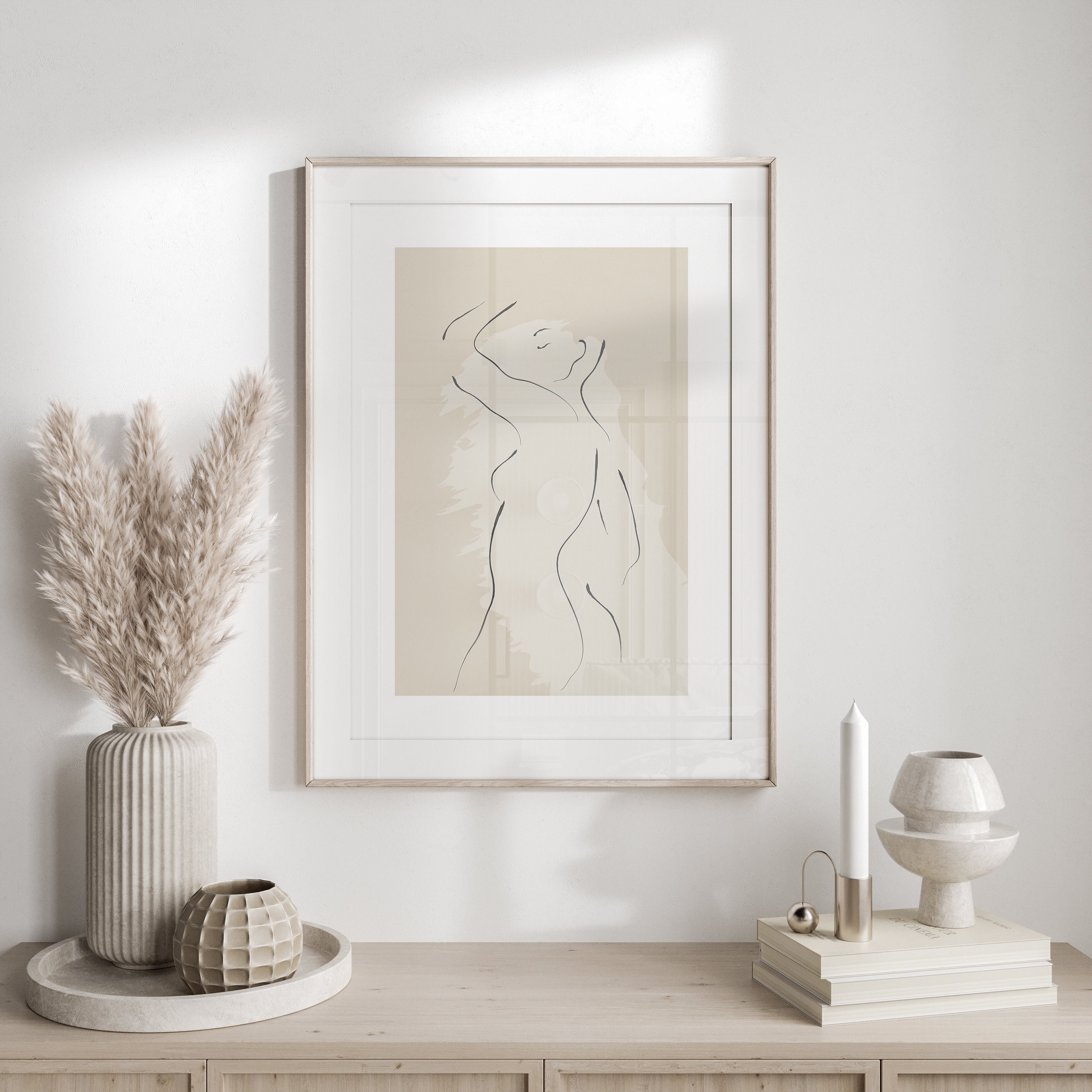 Set of 2 Women Female Sketch Female Body Wall Art Minimal - Etsy