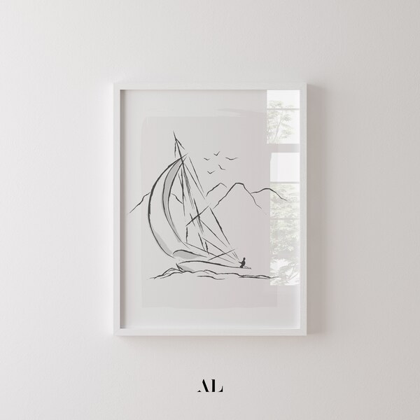 Modern Sailboat Art - Etsy