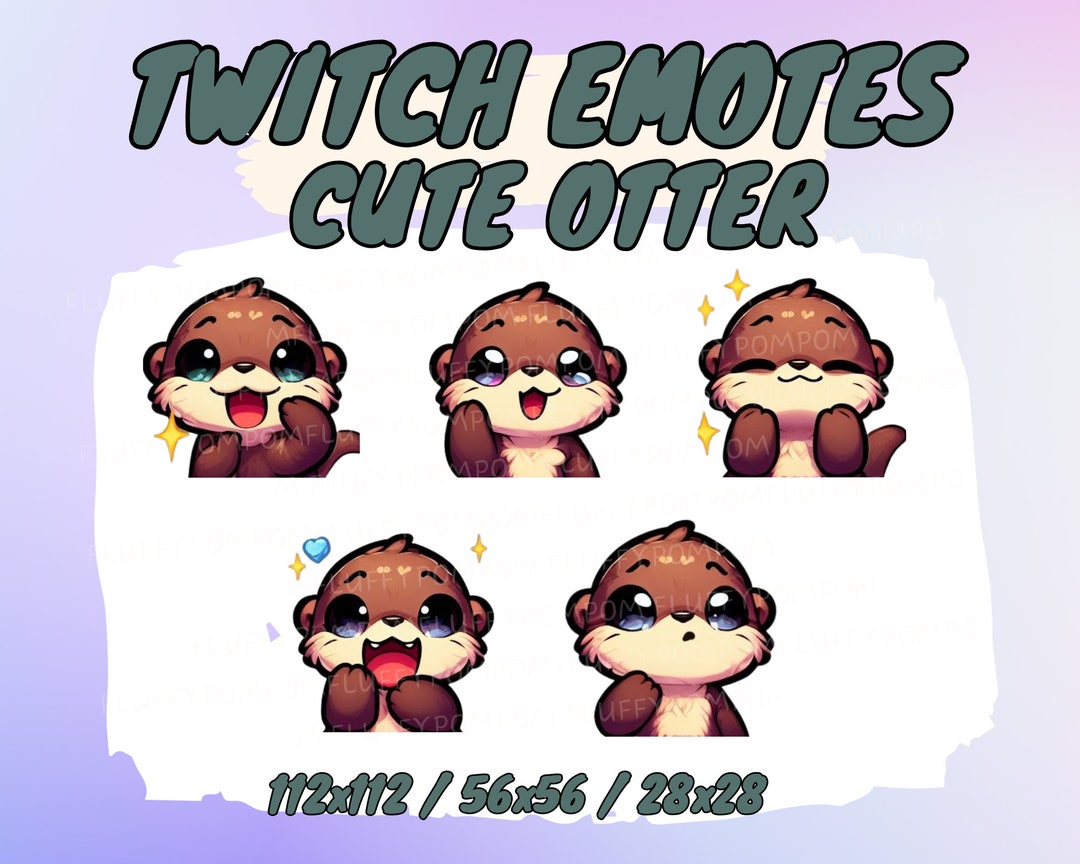 5 CUTE OTTER Emotes for Twitch/discord/youtube, Kawaii Cute Animal ...
