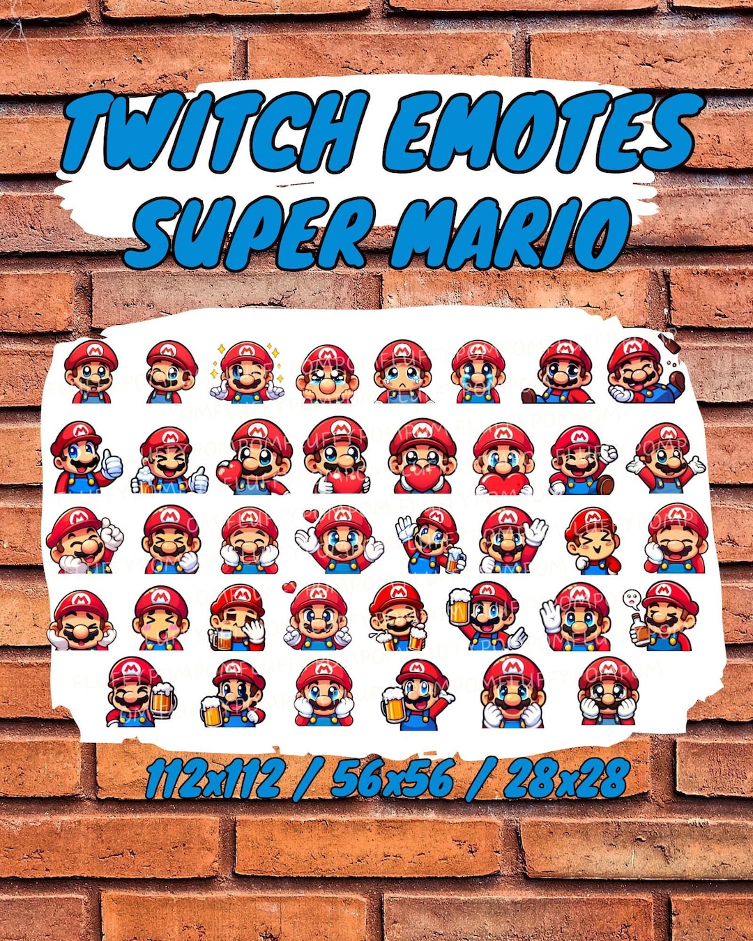 38 CUTE Super Mario MEGA BUNDLE Emotes for Twitch/discord/youtube ...