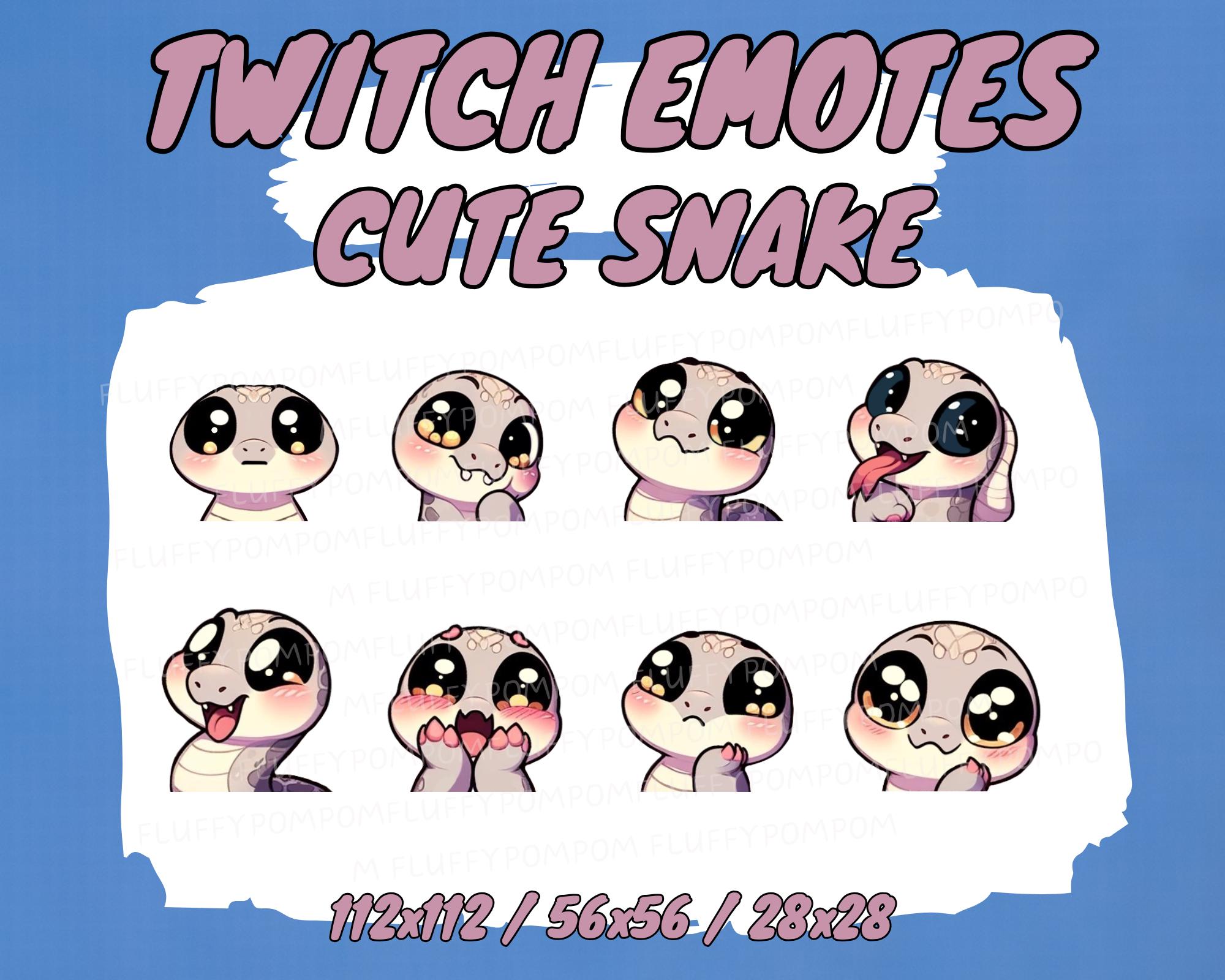 8 CUTE SNAKE Emotes for Twitch/discord/youtube, Kawaii Cute Animal ...