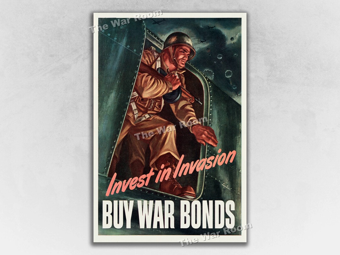 1940s “invest in Invasion” Buy War Bonds Vintage WWII Era Poster - Etsy