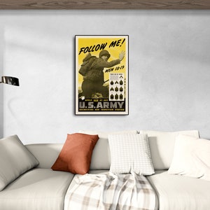 WW2 1942 "follow Me!" World War II US Army Infantry Recruiting Poster ...