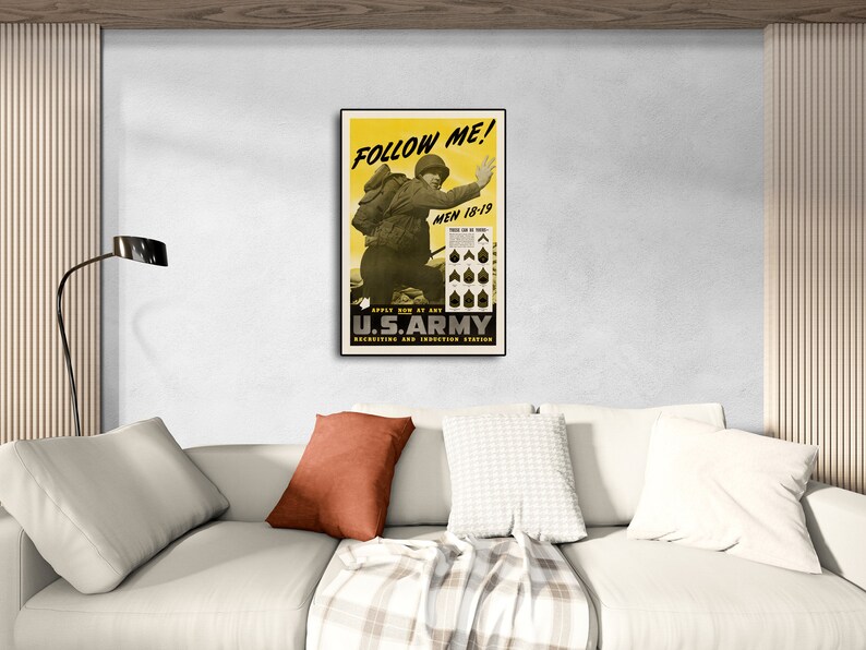 WW2 1942 "follow Me!" World War II US Army Infantry Recruiting Poster ...