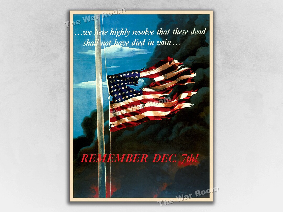 Remember Dec 7th! 1942 Vintage Style WW2 Pearl Harbor Poster - Etsy